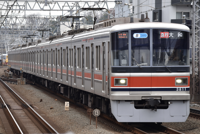 東急電鉄 東急3000系電車 3811 新丸子駅 鉄道フォト・写真 by 湘南特快さん | レイルラボ(RailLab)