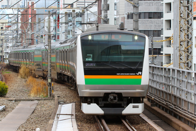 JR東日本E233系電車 クハE232-3003 恵比寿駅 (JR) 鉄道フォト・写真 by BBsanさん | レイルラボ(RailLab)