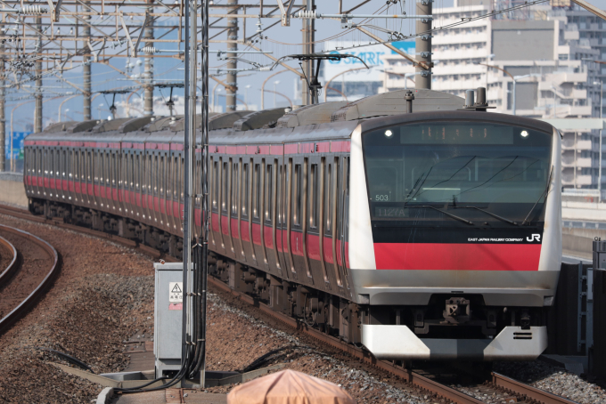 JR東日本E233系電車 クハE233-5003 舞浜駅 鉄道フォト・写真 by よこくら131さん | レイルラボ(RailLab)
