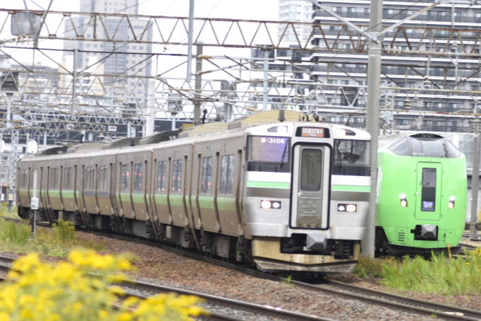 JR北海道733系電車 快速エアポート クハ733-3106 苗穂ストレート 鉄道フォト・写真 by mr.golfさん | レイルラボ(RailLab)