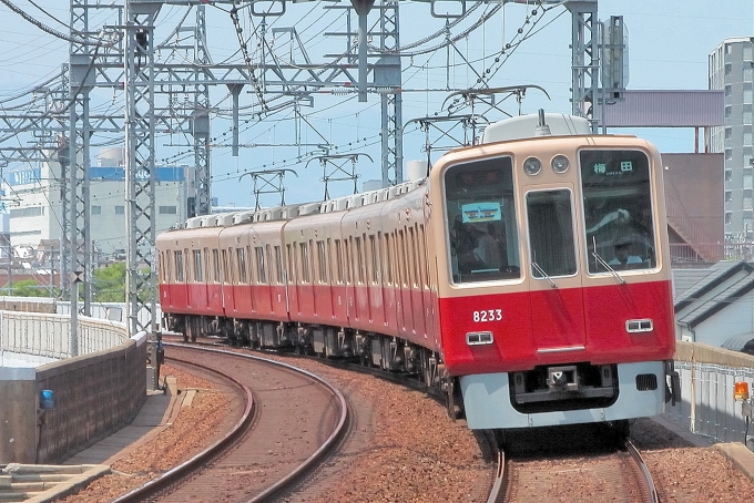 阪神電鉄 阪神8000系電車 8233 姫島駅 鉄道フォト・写真 by 丹波篠山さん | レイルラボ(RailLab)