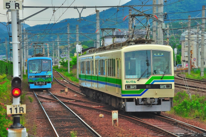 叡山電鉄800系電車 811 宝ヶ池駅 鉄道フォト・写真 by 丹波篠山さん | レイルラボ(RailLab)