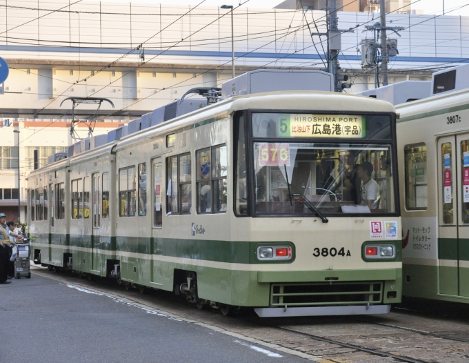 広島電鉄3800形電車 3804A 海岸通停留場 鉄道フォト・写真 by sukimaさん | レイルラボ(RailLab)